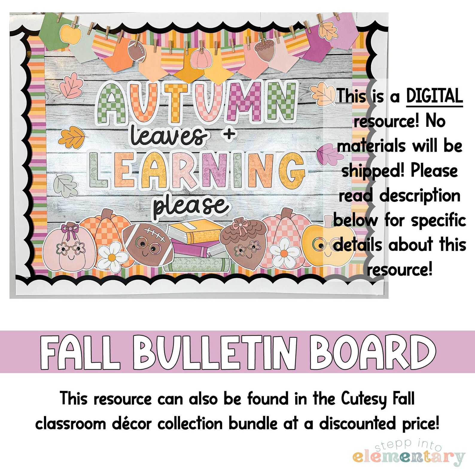 Cutesy Fall Bulletin Board Kit | Classroom Autumn Decor (digital ...