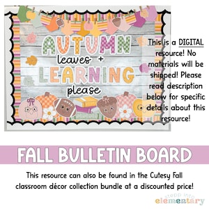 Fall Bulletin Board Kit | Cutesy Fall Autumn Decor | Bulletin Board Kit ...