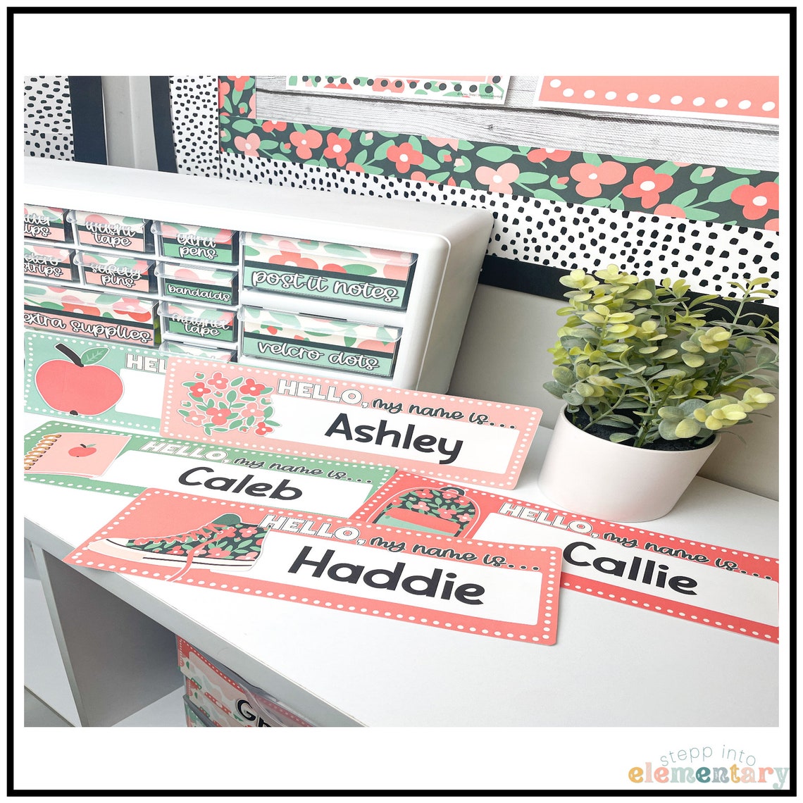 Modern School Style Student Name Plates | Desk Plates | Trendy + Modern ...