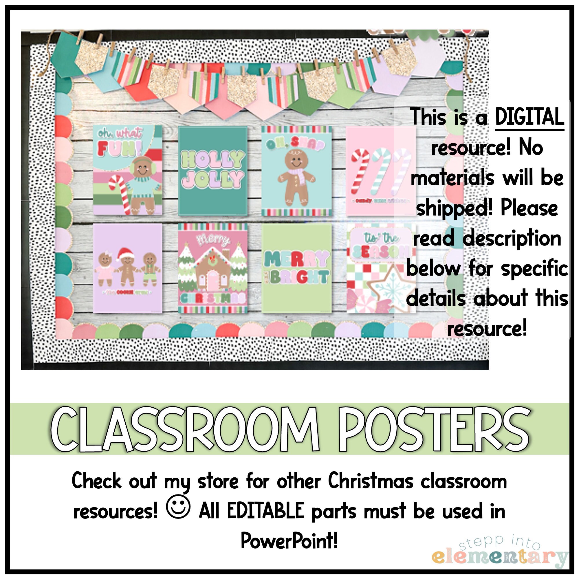 Christmas Classroom Posters Set | Trendy Christmas Decorations ...