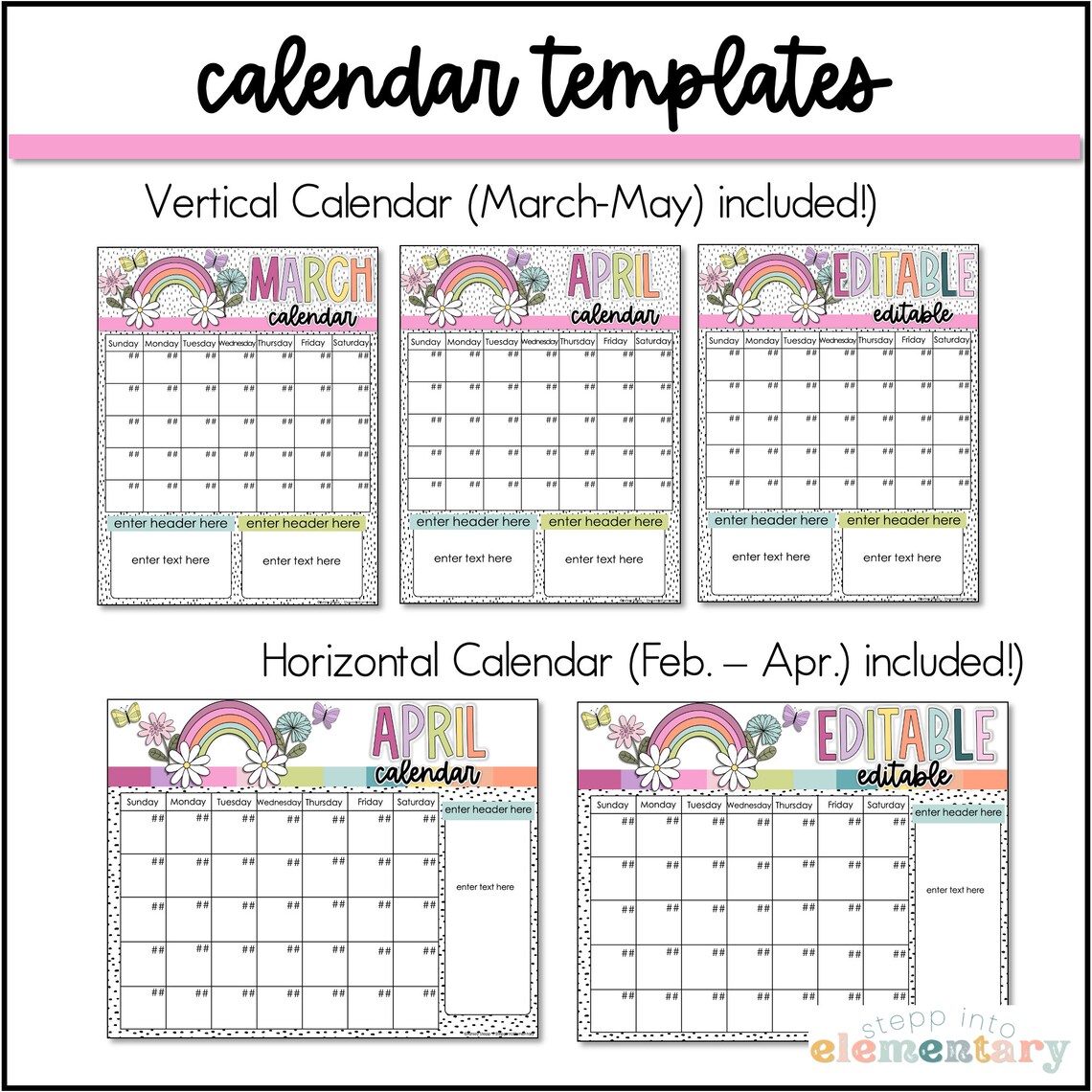 Spring Newsletter Templates | Classroom Calendar (powerpoint or Google ...