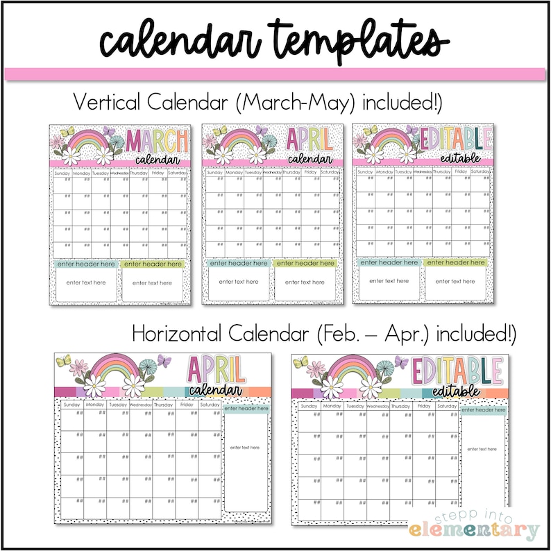 Spring Newsletter Templates | Classroom Calendar (powerpoint or Google ...
