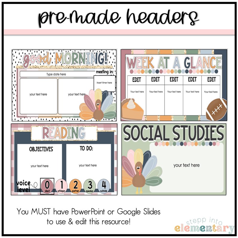 Thanksgiving Classroom Slides | 280+ Editable Templates (digital ...