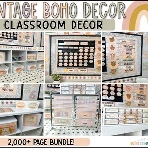 Vintage Boho Classroom Decor | Boho Themed Classroom Decor 2,000+ Page ...