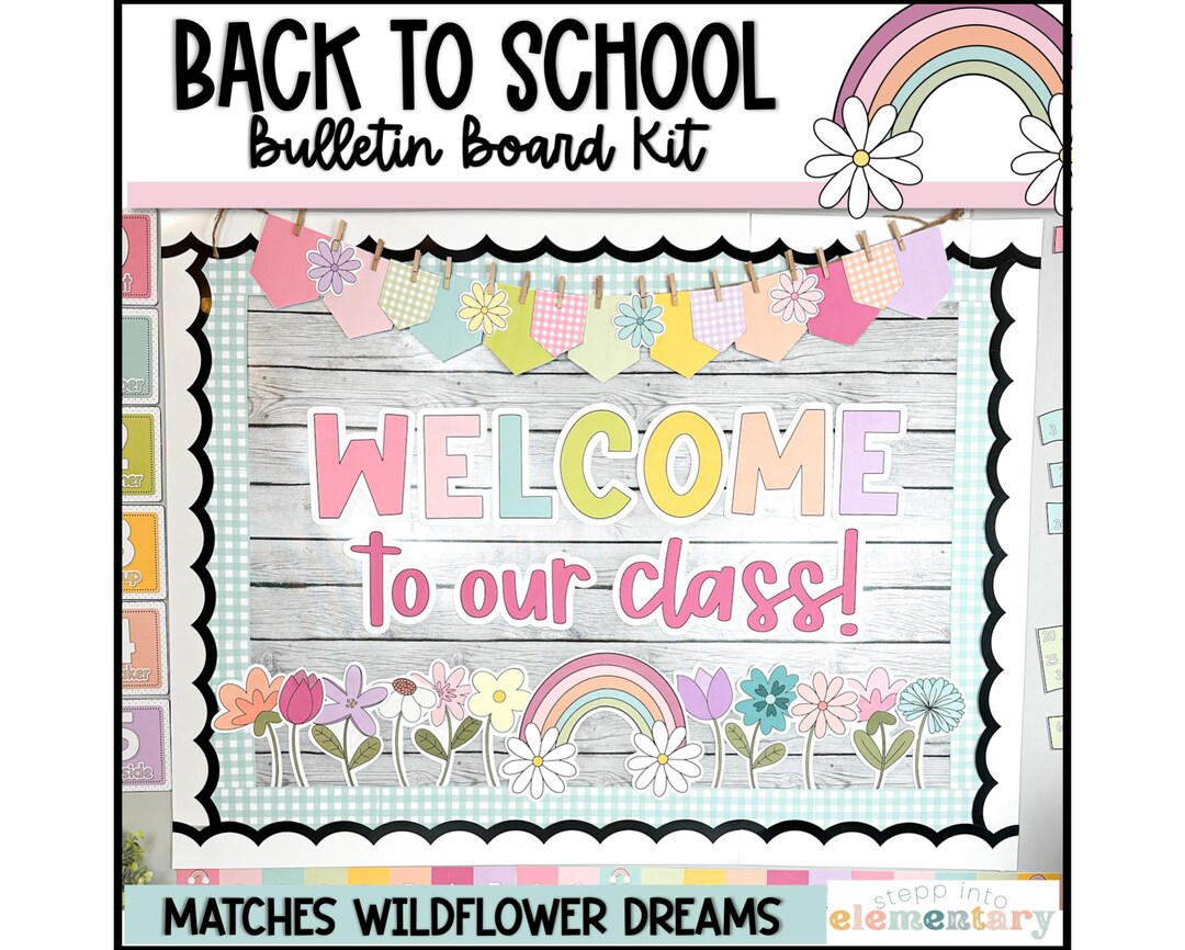 Back to School Bulletin Board Kit | Wildflower Dreams Decor | Bulletin ...