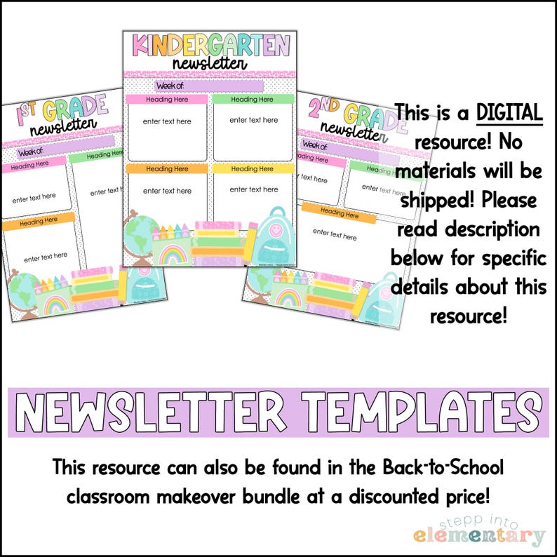 Back to School Newsletter Templates | Editable Classroom Calendar ...
