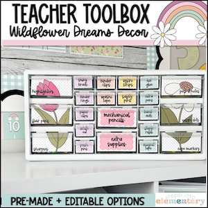 Wildflower Dreams Teacher Toolbox Labels | Classroom Organization ...