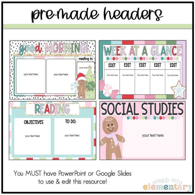 Christmas Classroom Slides | Gingerbread Theme (digital Download) - Etsy