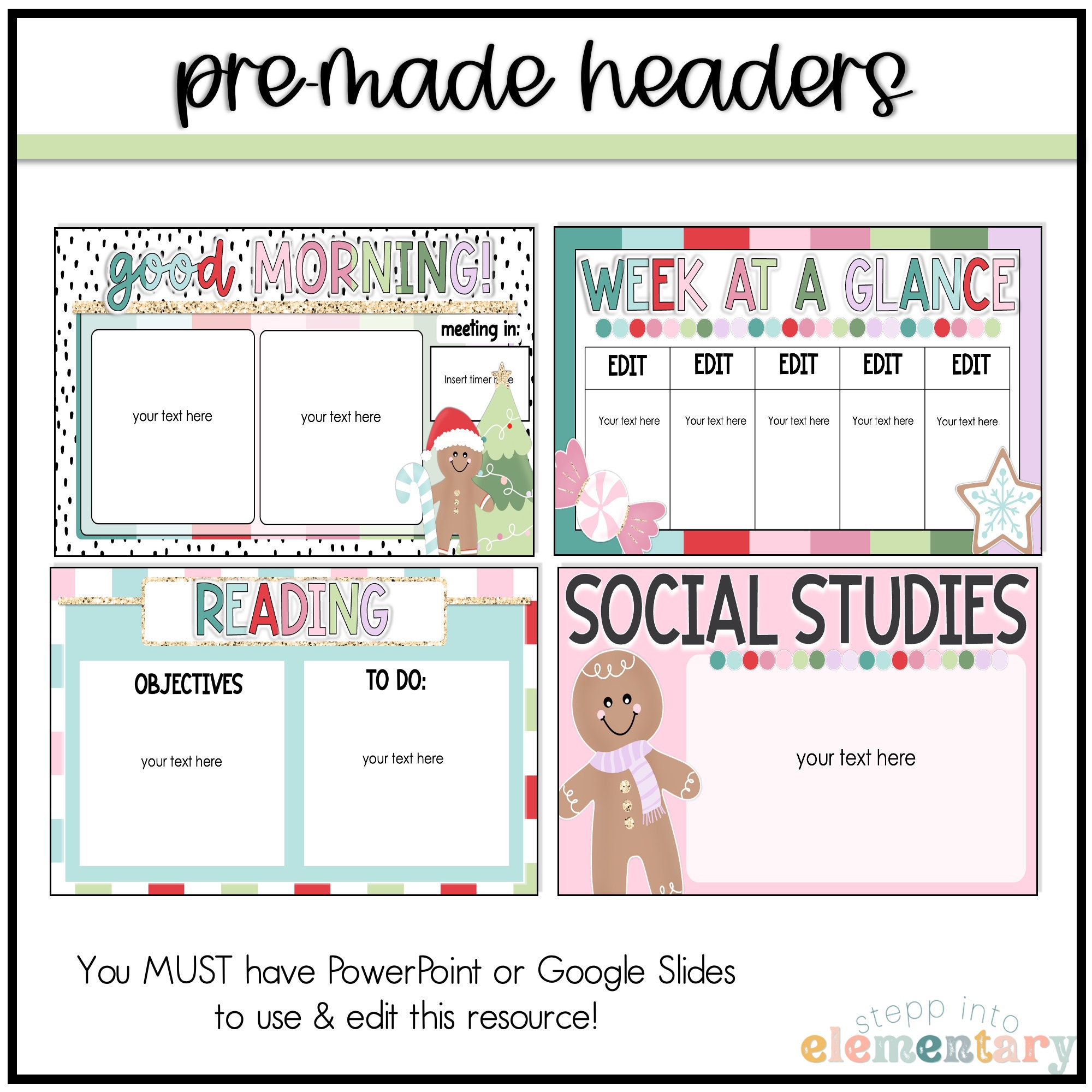 Christmas Classroom Slides | Gingerbread Theme (digital Download) - Etsy