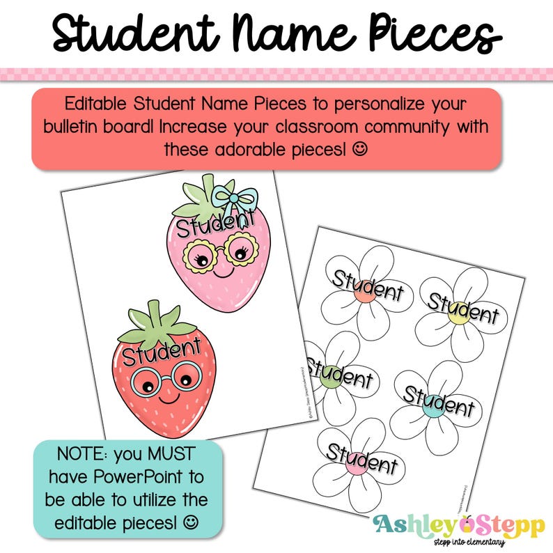 Strawberry Spring Bulletin Board Kit | Cutesy Classroom Decor (digital ...