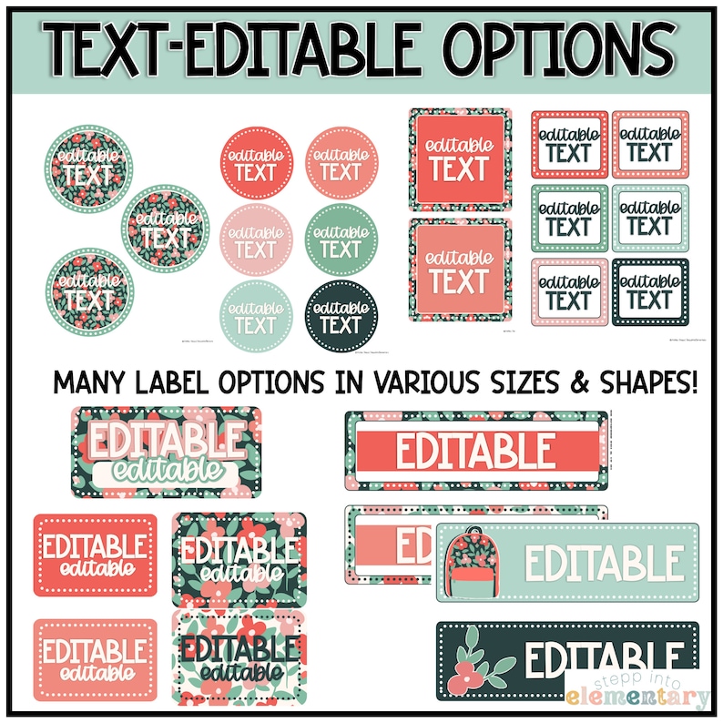 Modern School Decor | Editable Classroom Labels Set (digital Download ...