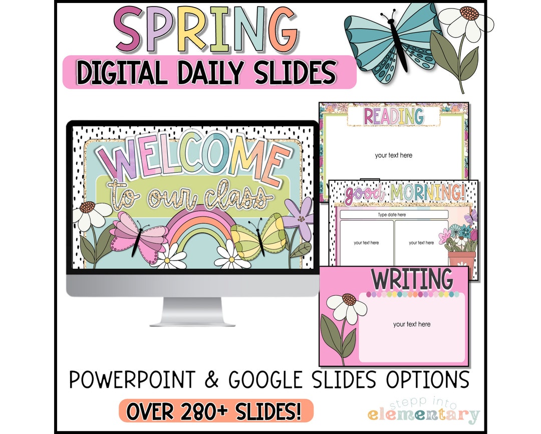 Spring Daily Slides | Trendy Spring Classroom Slides | Spring Classroom ...