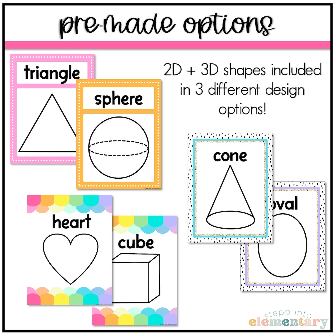Dreamy Brights Shape Posters | Math Posters | 2D & 3D Shapes | Trendy ...
