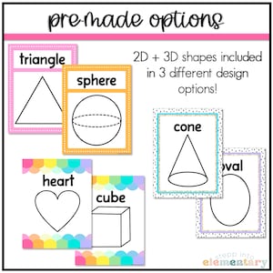 Dreamy Brights Shape Posters | Math Posters | 2D & 3D Shapes | Trendy ...