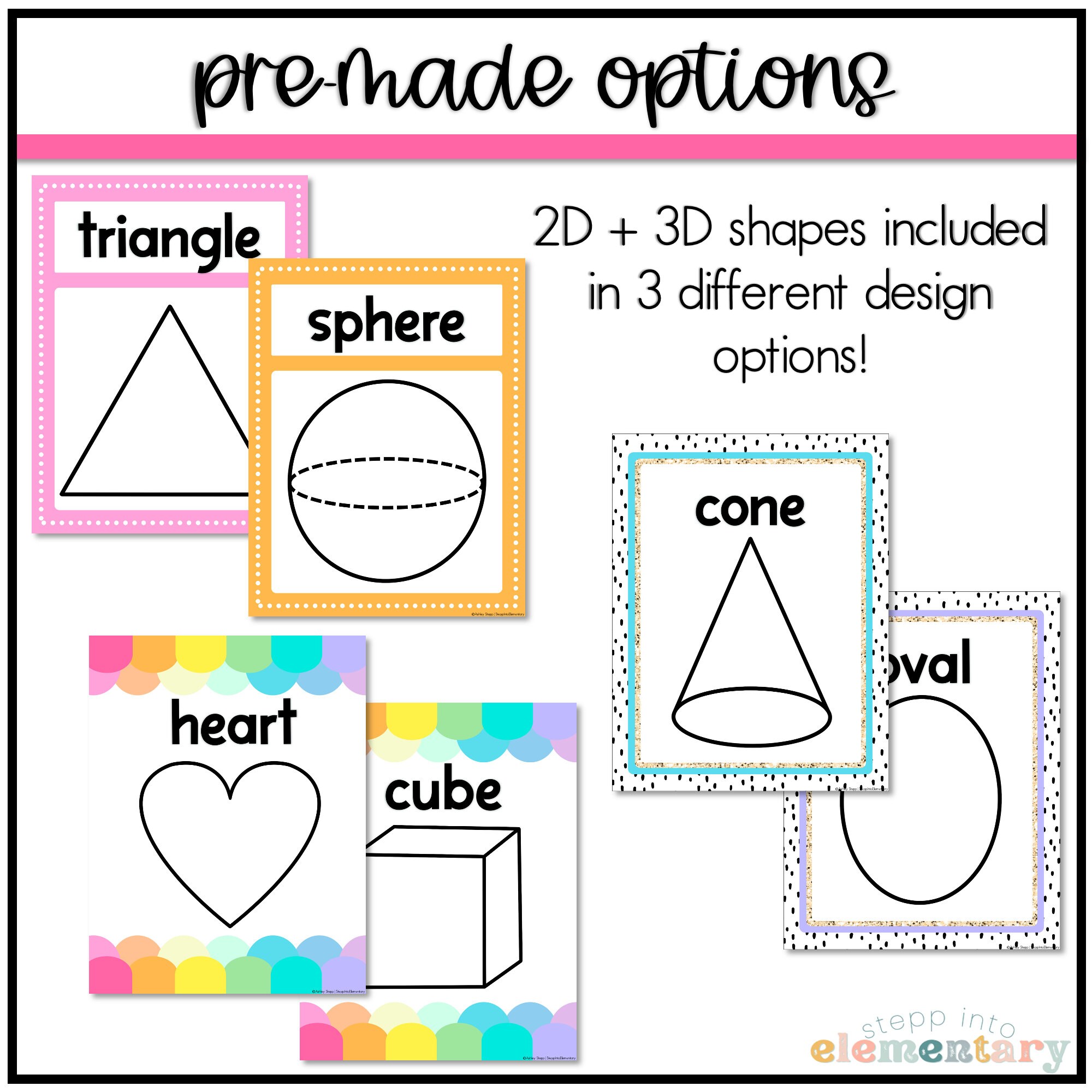 Dreamy Brights Shape Posters | Math Posters | 2D & 3D Shapes | Trendy ...