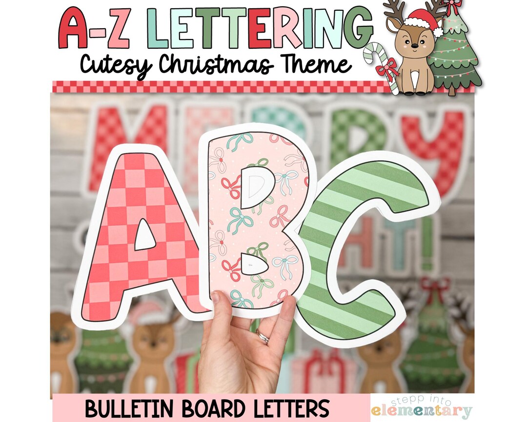 A-Z Bulletin Board Lettering | Christmas Decor | Bulletin Board Decor ...