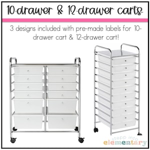 Dreamy Brights Rolling Cart Labels Teacher Cart Classroom Organization ...