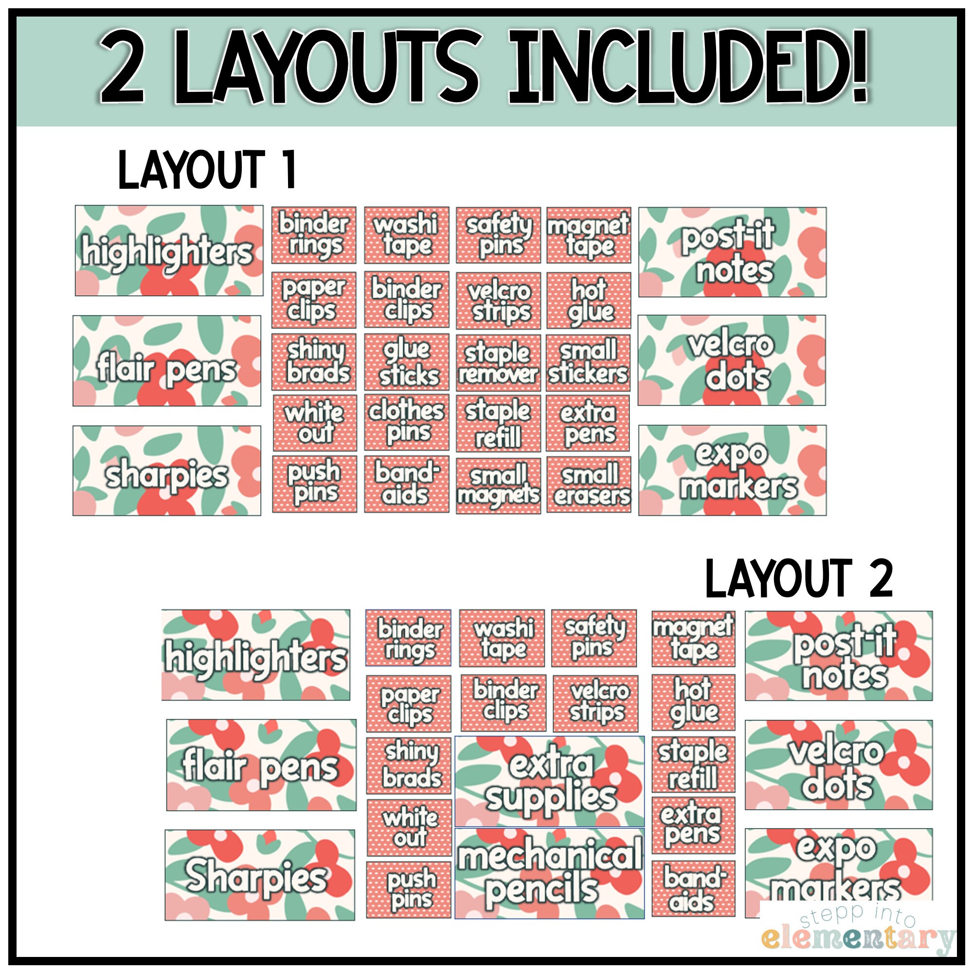 Modern School Style Teacher Toolbox Labels Trendy Modern - Etsy