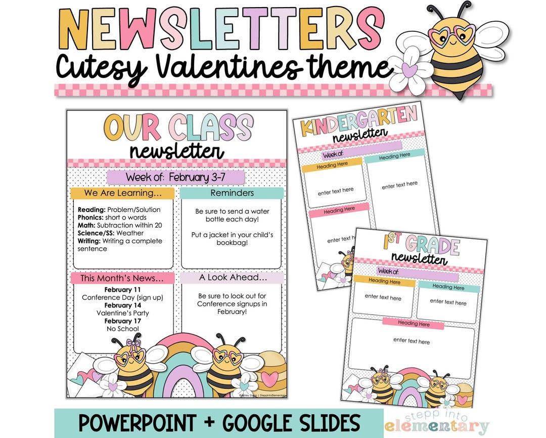 Valentine's Day Classroom Newsletters | February Newsletter Templates ...