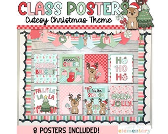 Christmas Classroom Posters Set | Trendy Christmas Decorations ...