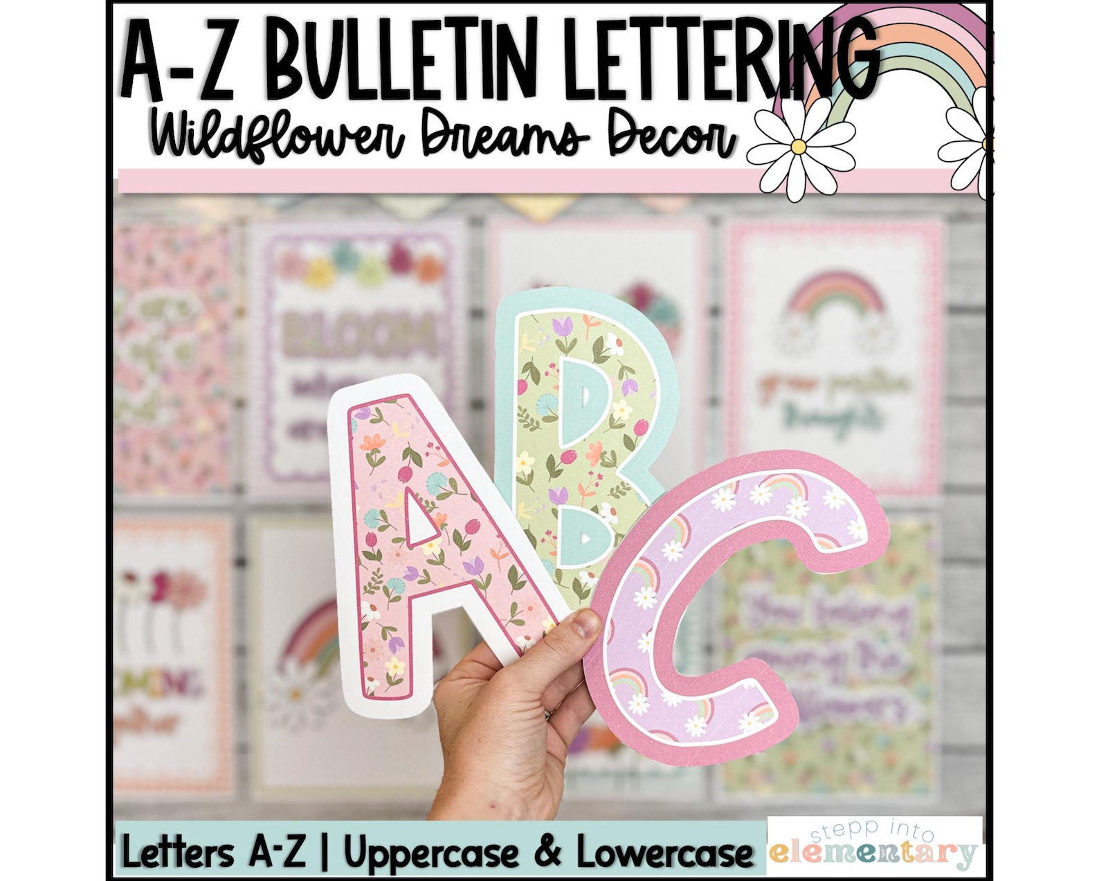 A-Z Bulletin Board Lettering | Wildflower Dreams Decor | Bulletin Board ...