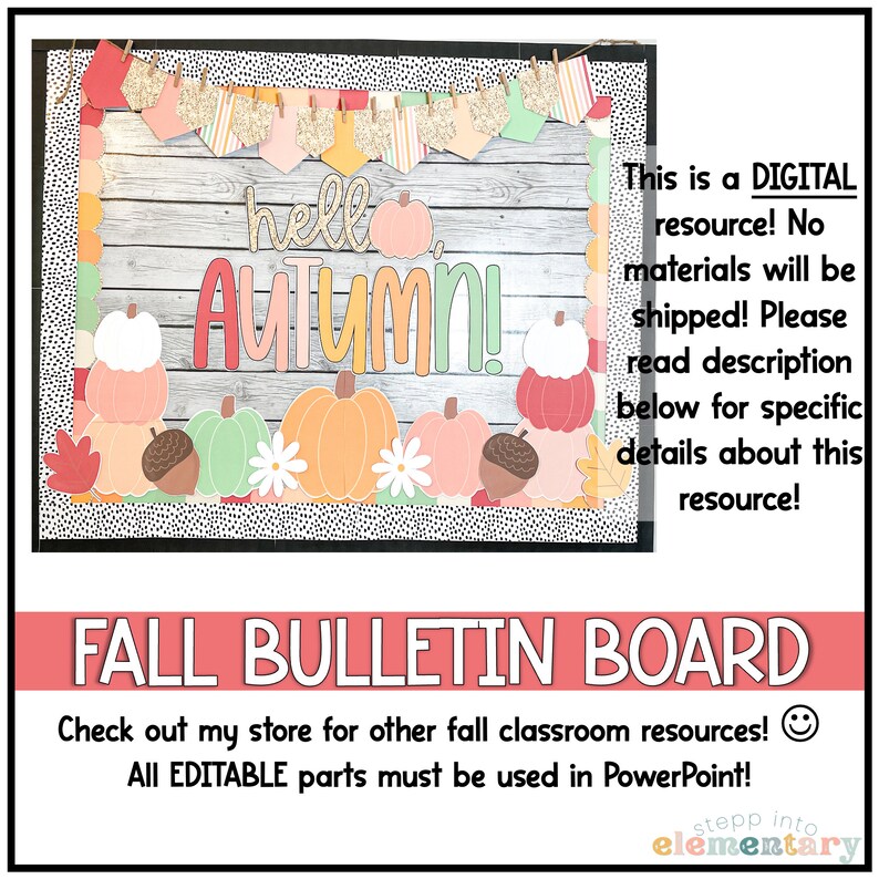 Modern Fall Bulletin Board Kit | Classroom Decor (digital Download) - Etsy