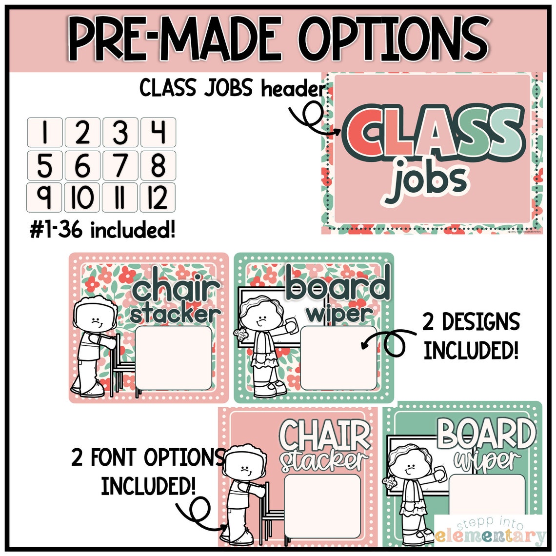 Modern School Style Classroom Jobs Display | Editable Cards (digital ...