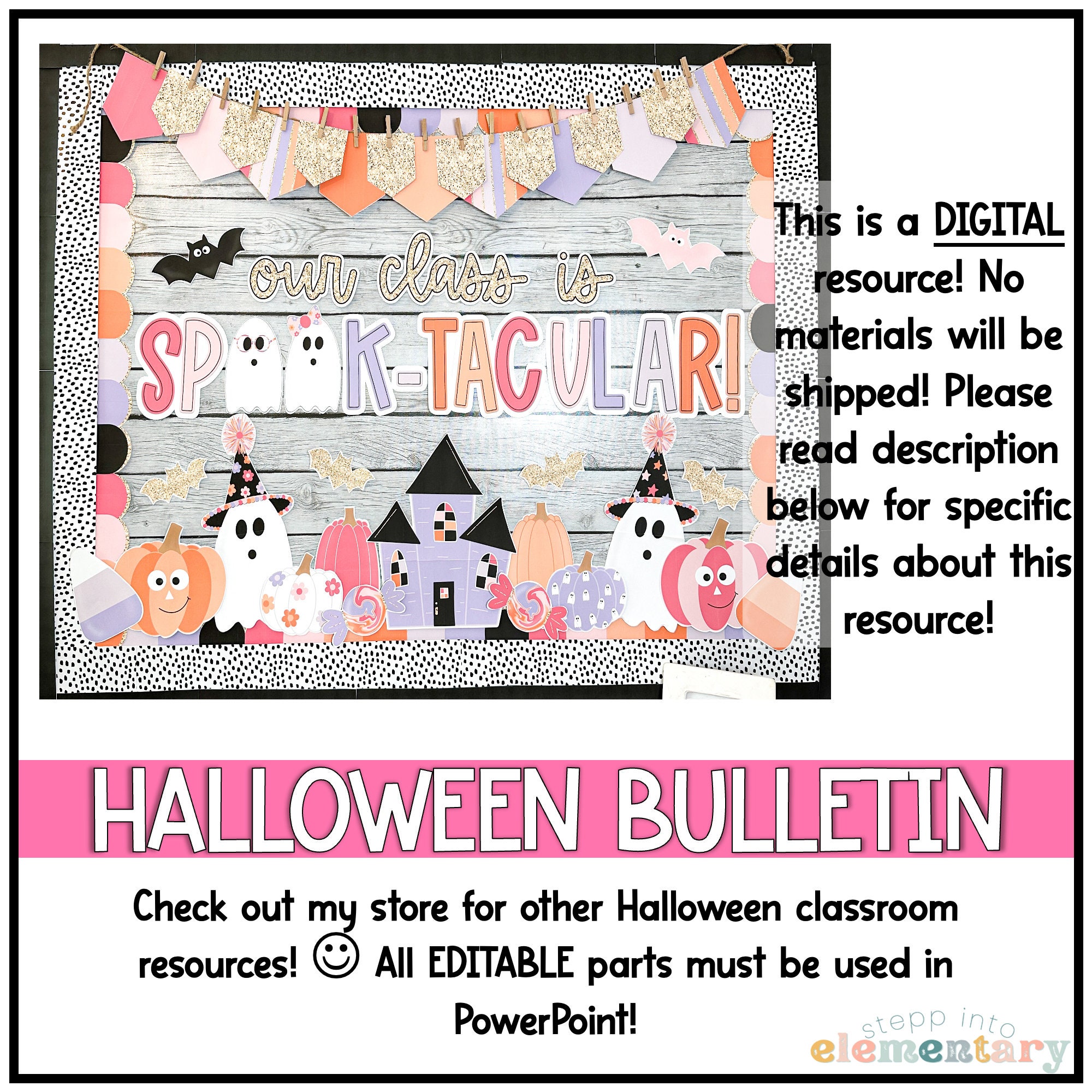 Spooky Halloween Classroom Bulletin Board Kit | English & Spanish ...
