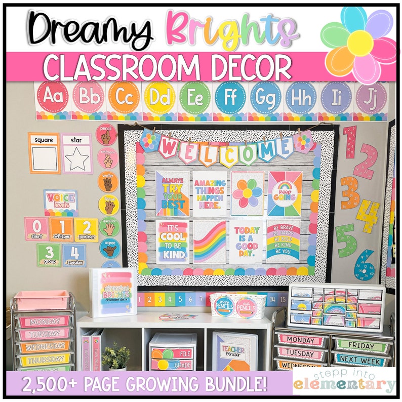 Dreamy Brights Classroom Decor Bundle | 3000+ Pages (digital Download ...