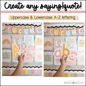 A-Z Bulletin Board Lettering | Pastel Doodles Decor | Bulletin Board ...