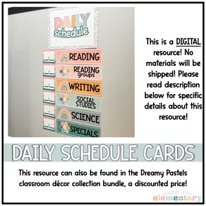 Dreamy Pastels Daily Schedule Display & Cards | Editable | Trendy ...