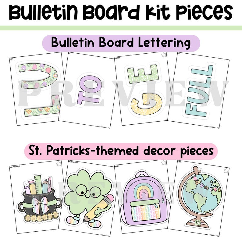 St. Patrick's Day Bulletin Board Kit | Lucky Charms Classroom Decor ...