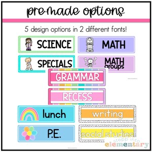 Dreamy Brights Daily Schedule Display & Cards | Editable | Trendy ...