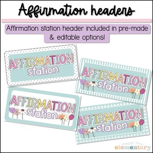 Wildflower Dreams Affirmation Station | Student Affirmations | Editable ...