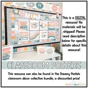 Dreamy Pastels Classroom Posters Set | Bulletin Board | Trendy + Pastel ...