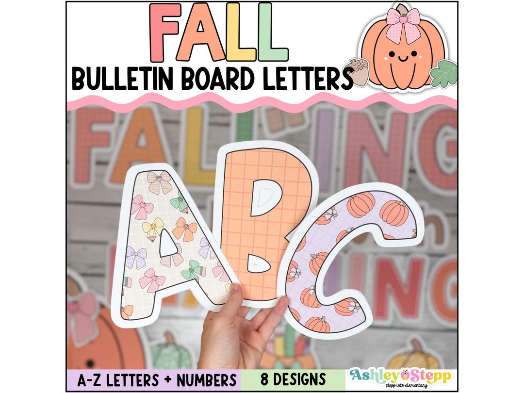 A-Z Bulletin Board Lettering | Fall Autumn Decor | Bulletin Board Decor ...