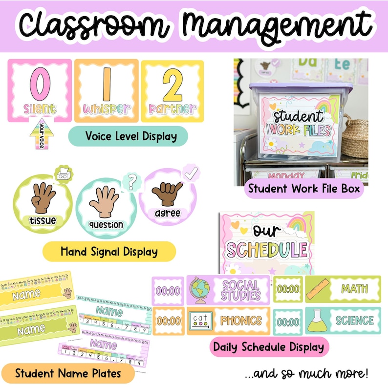 Cutesy Brights Classroom Decor MEGA Bundle | Pastel & Bright, 50 ...