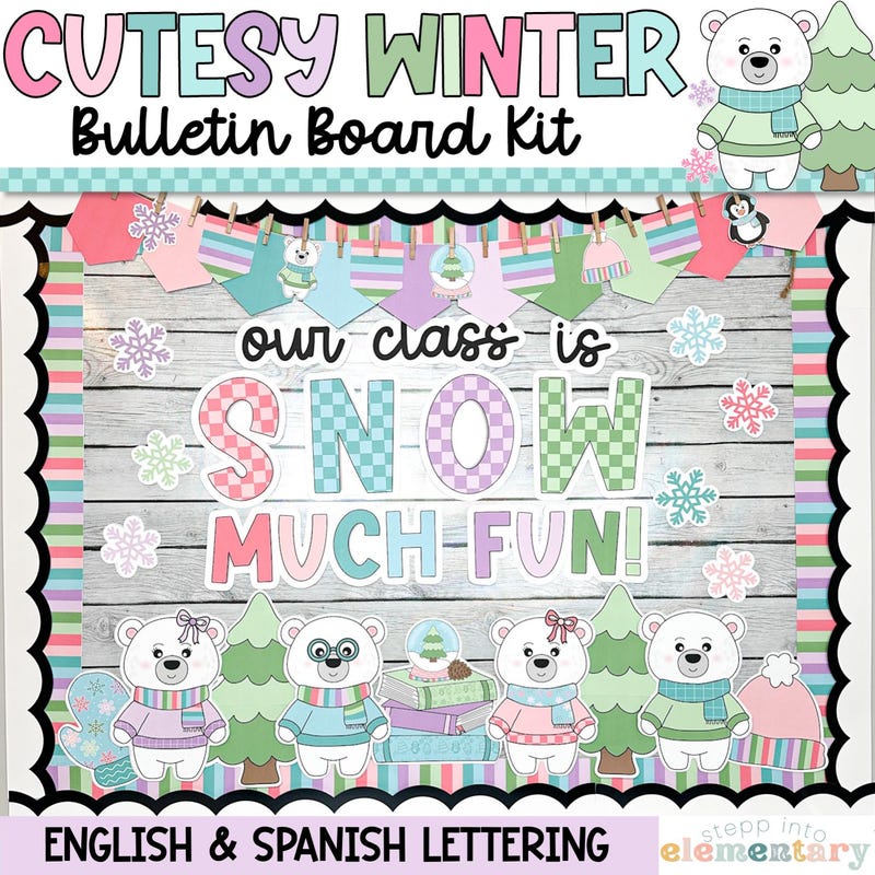 Winter Bulletin Board Kit - Etsy