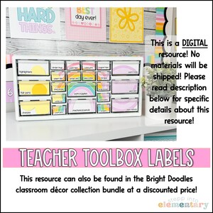 Bright Doodles Teacher Toolbox Labels | Editable Classroom Decor ...