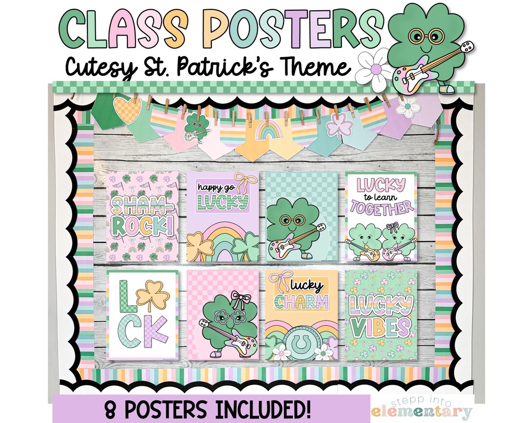 St. Patrick's Day Classroom Posters Set | Cutesy St. Patricks ...