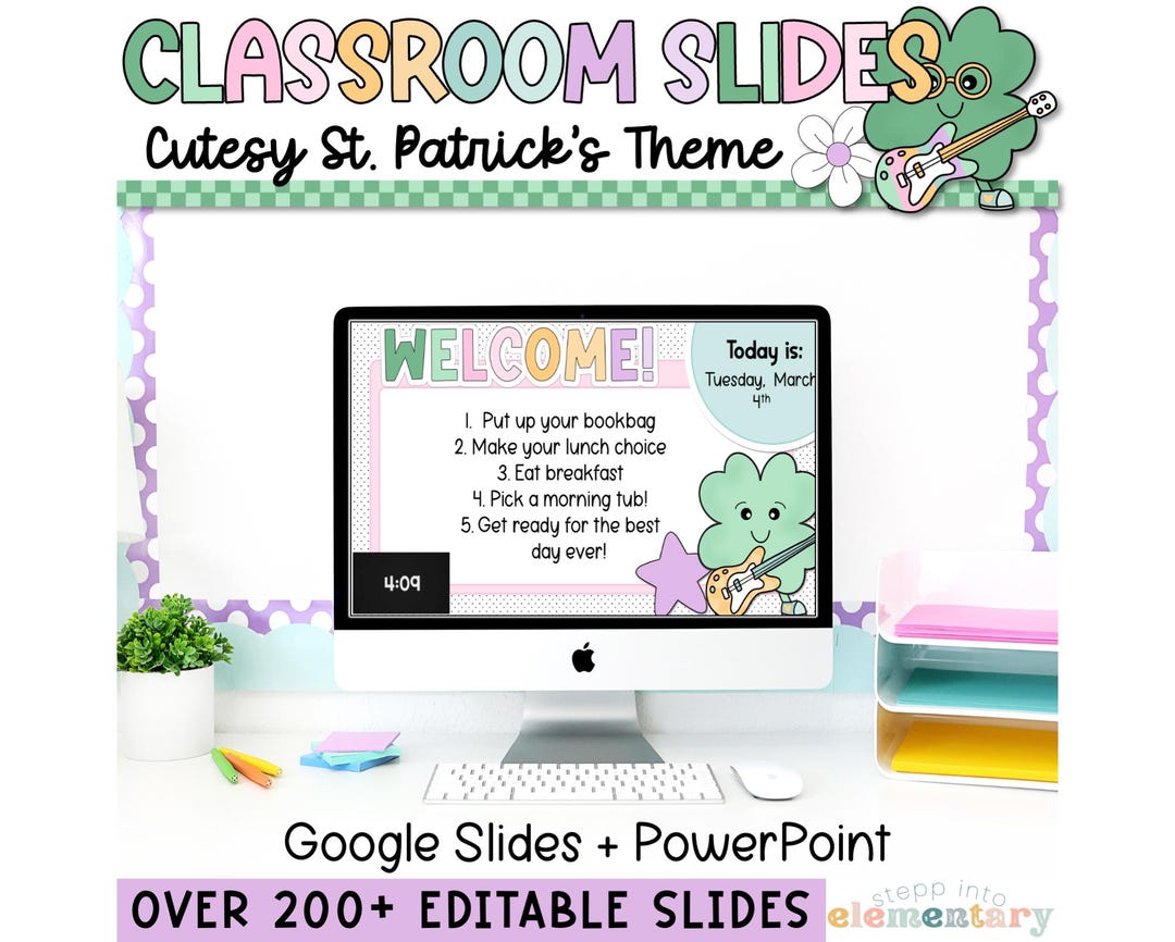 St Patrick's Day Classroom Slides | Cutesy St Patricks Decor | Teacher ...