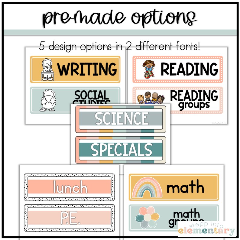 Dreamy Pastels Daily Schedule Display & Cards Editable - Etsy
