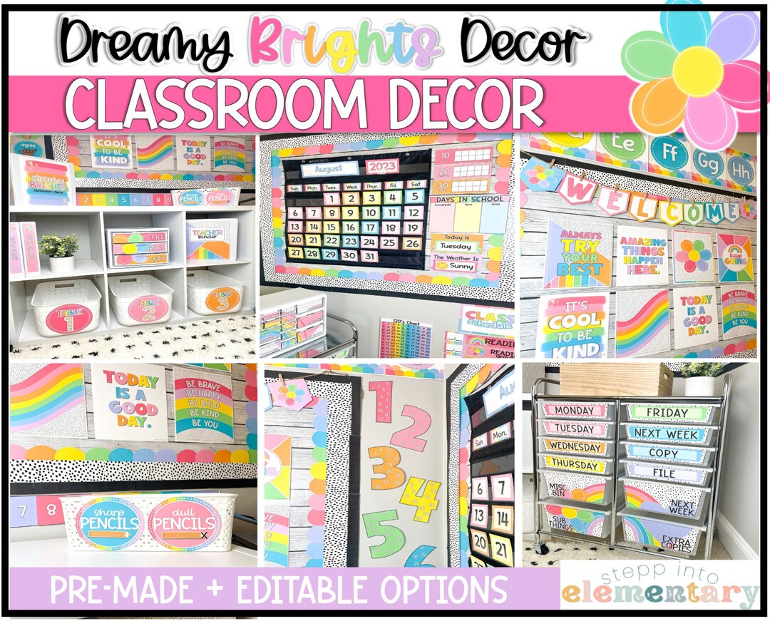 Dreamy Brights Classroom Decor | Trendy + Bright Classroom Decor 3,000 ...