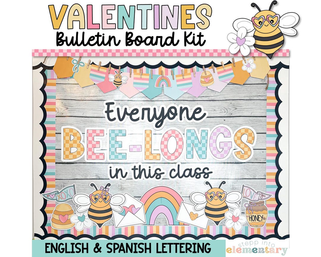Valentine's Day Bulletin Board Kit | Cutesy Valentines Decor | Bulletin ...