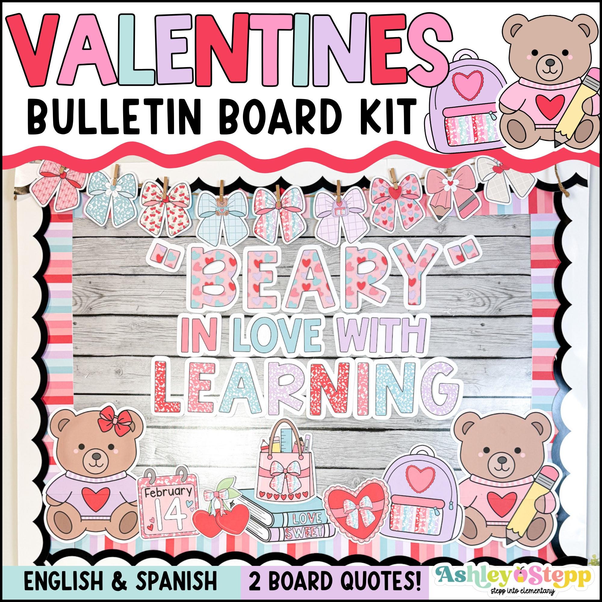 Valentine's Day Bulletin Board Kit | Beary Sweet Classroom Decor ...
