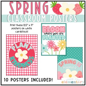 Spring Classroom Posters Set | Spring Inspirational Posters | April ...