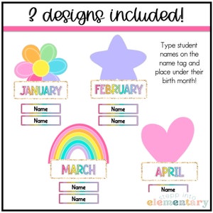 Dreamy Brights Student Birthday Display | Student Birthdays | Bulletin ...