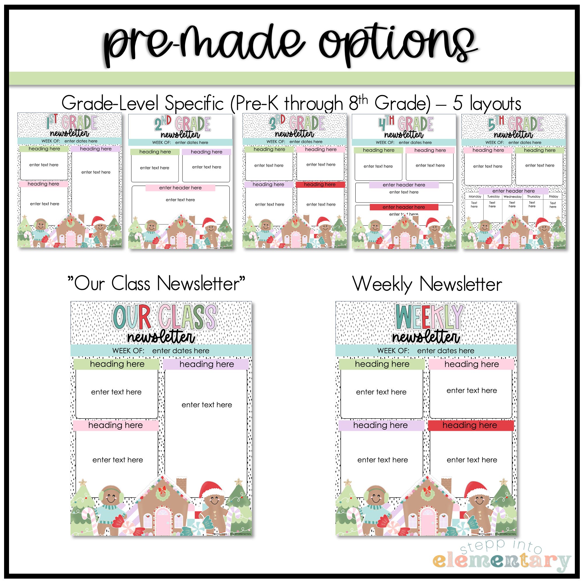 Christmas Classroom Newsletter Templates | Editable, Trendy Design - Etsy