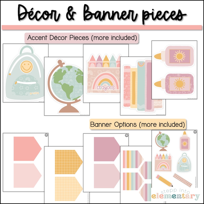 Back to School Bulletin Board Kit | Pastel Doodles Decor | Bulletin ...