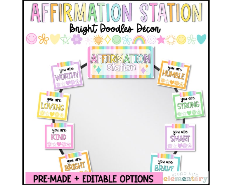 Bright Doodles Affirmation Station | Student Affirmations | Editable ...